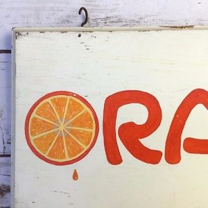 Vintage | Accents | Vintage Wooden Orange Shabby Ice Cream Sign | Poshmark
